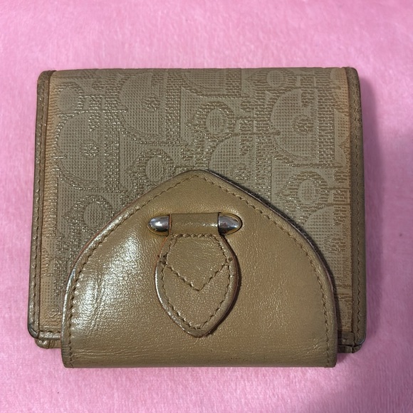 Dior | Bags | Christin Dior Tan Compact Wallet With Wallet Snap | Poshmark